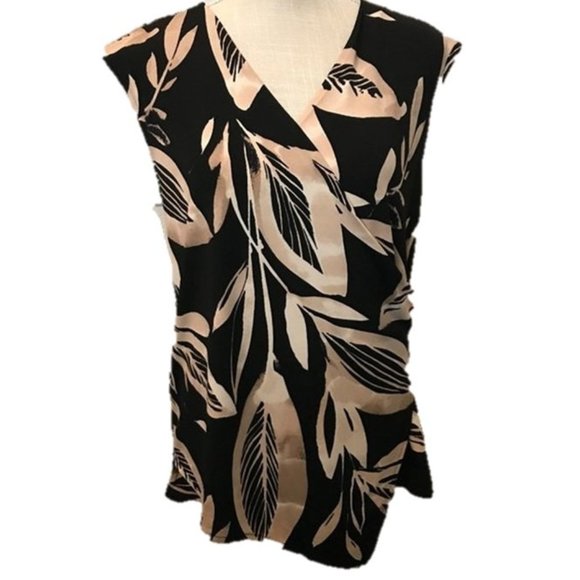 Alfani | Tops | Alfani Watercolor Palm Wrap Top Medium | Poshmark